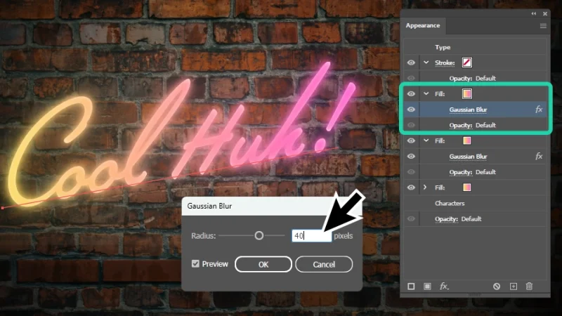 glowing light effect illustrator