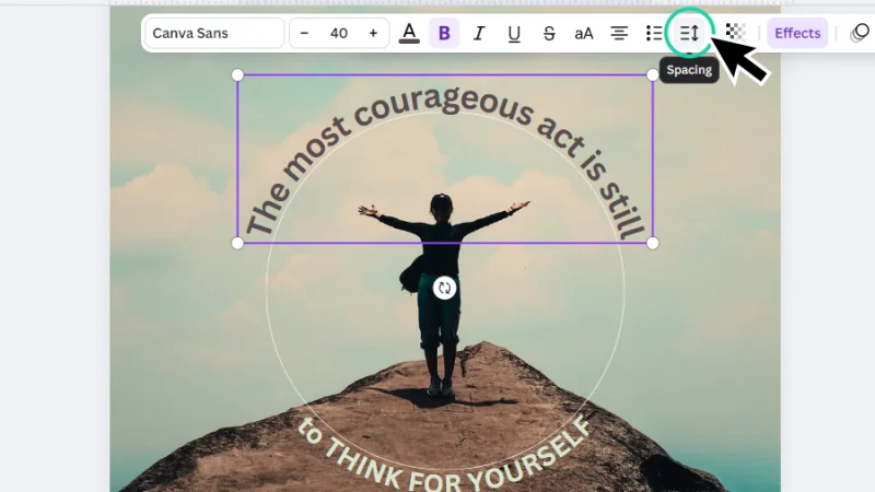 spacing between letters canva